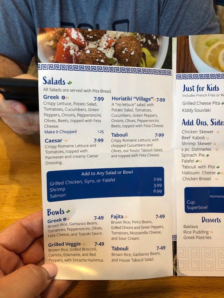 Menu at The Hungry Greek restaurant, Wesley Chapel