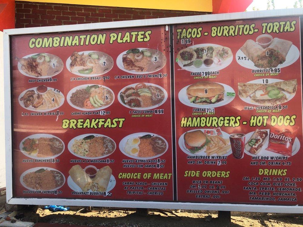 Menu at El Macho Pollo restaurant, Pomona