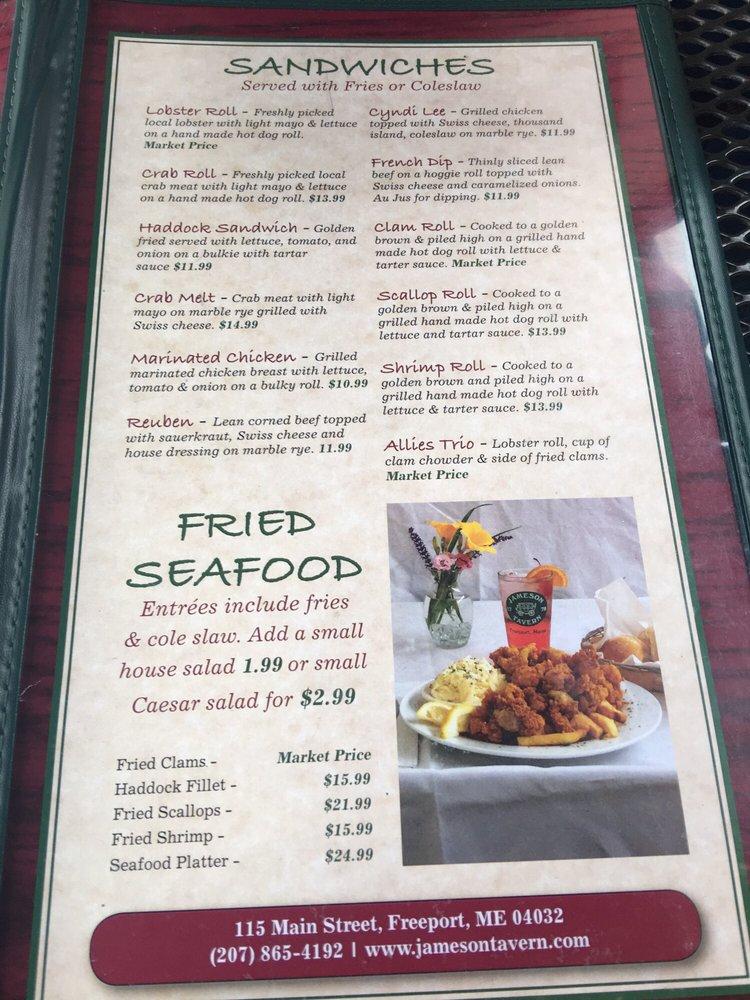 Menu at Jameson Tavern pub & bar, Freeport, 115 Main St