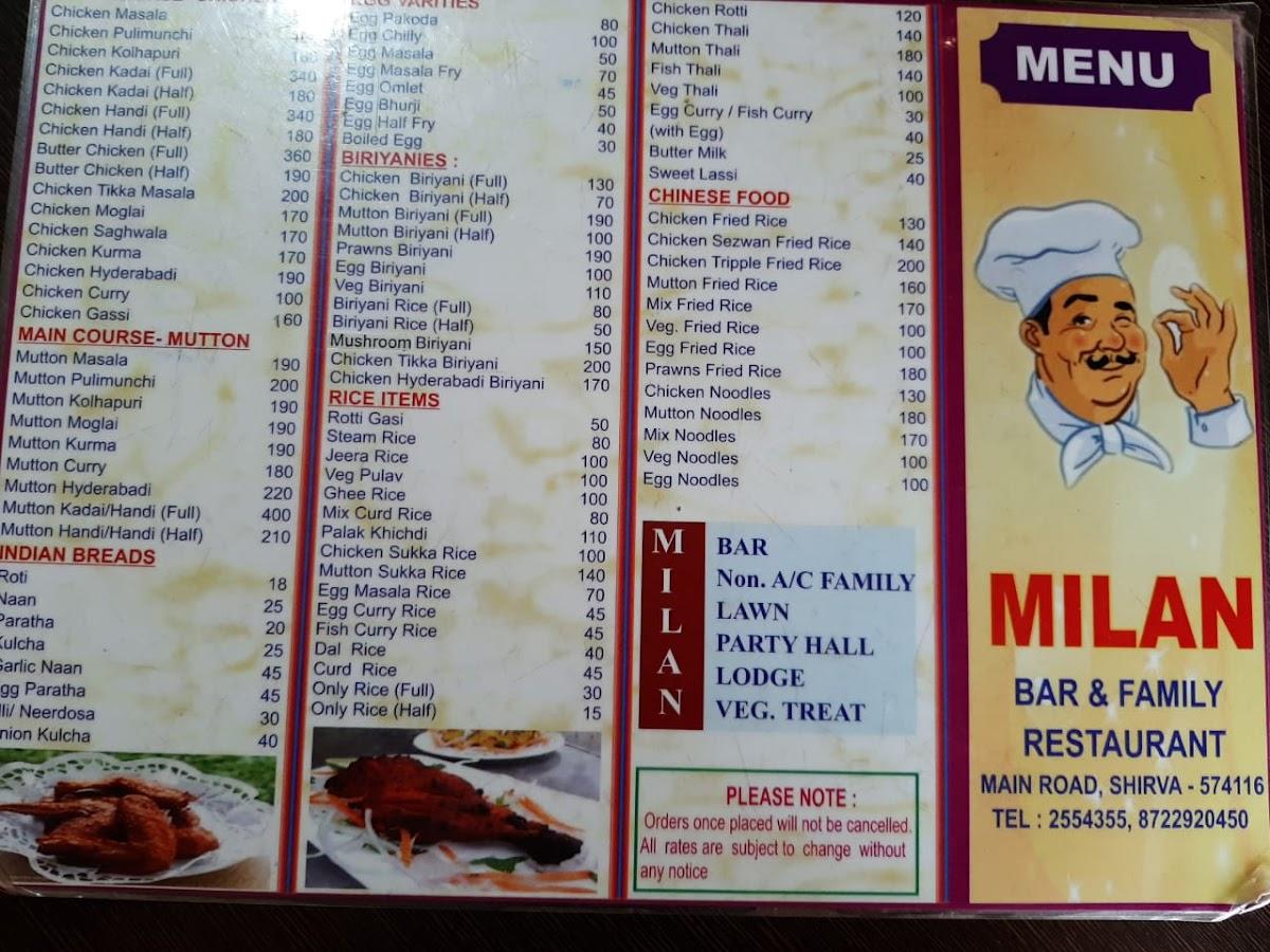 Menu at Milan Bar and Family Restaurant, Shirva