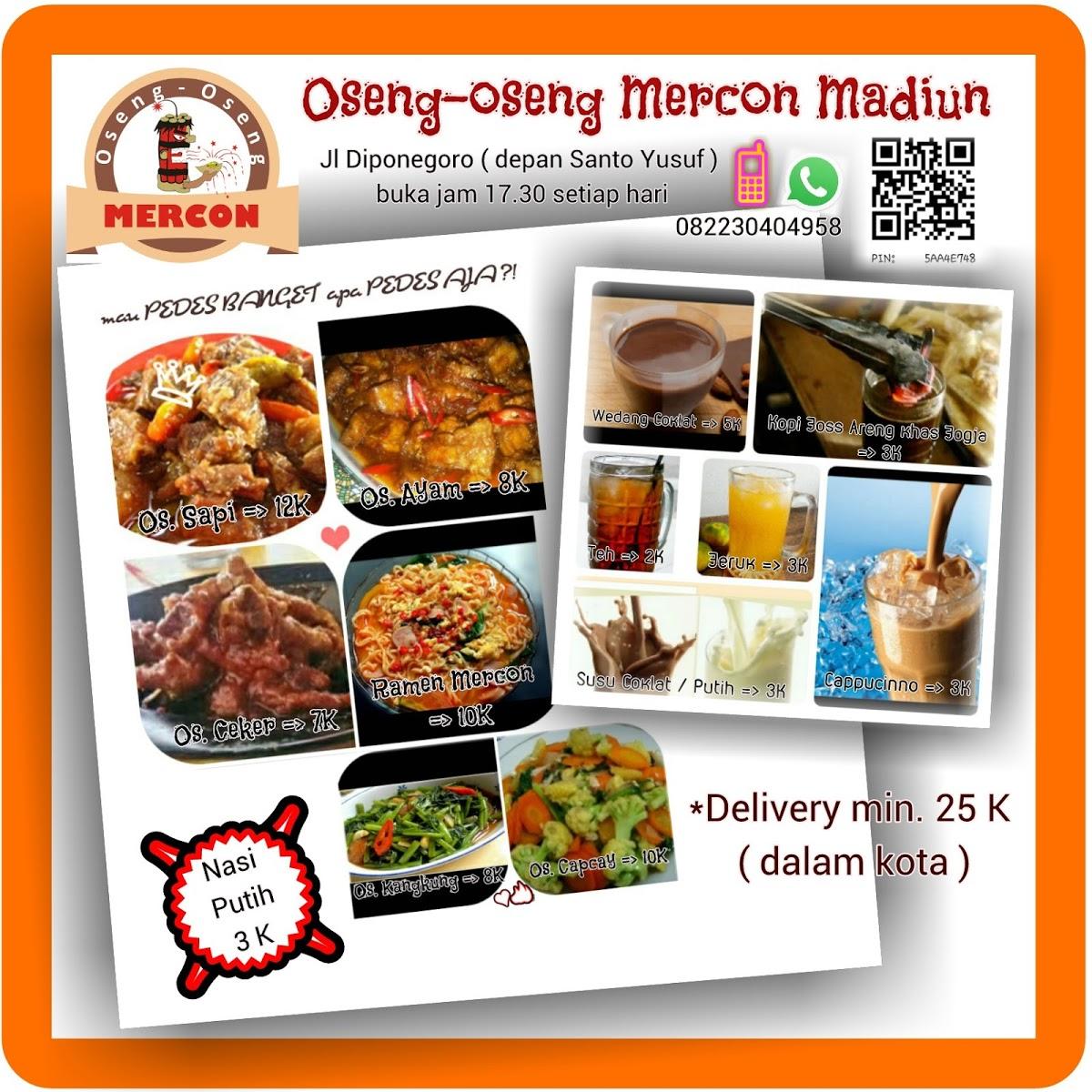 Menu at Oseng Oseng Mercon Madiun restaurant, Madiun