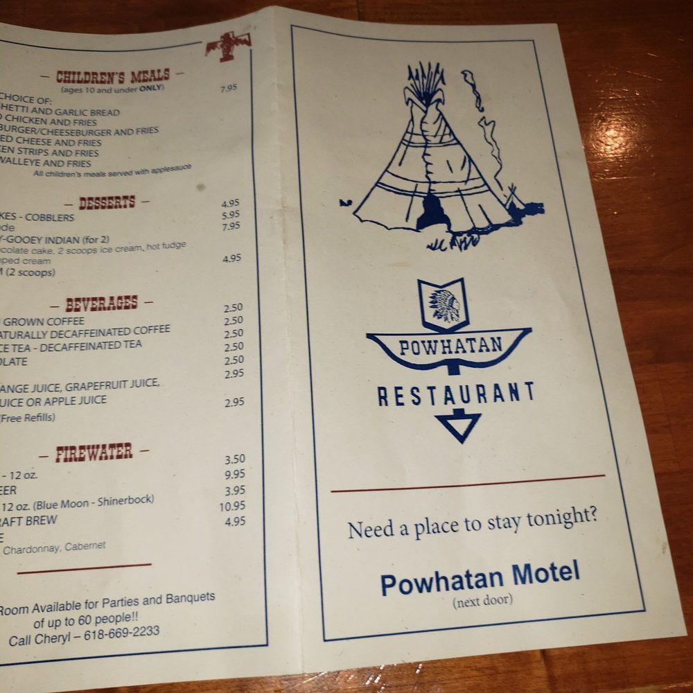 Menu at Powhatan Restaurant, Pocahontas, 4 O'Fallon St