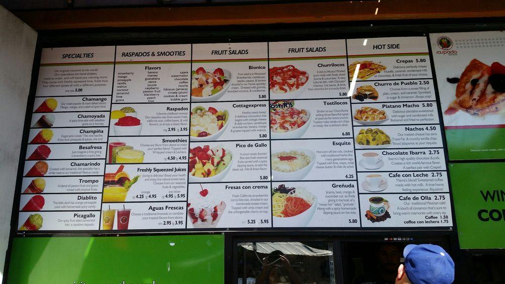 Menu at Raspado Xpress pub & bar, Los Angeles, Van Nuys Blvd #11