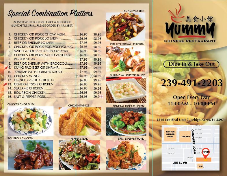 Carta de Yummy Chinese Restaurant, Lehigh Acres