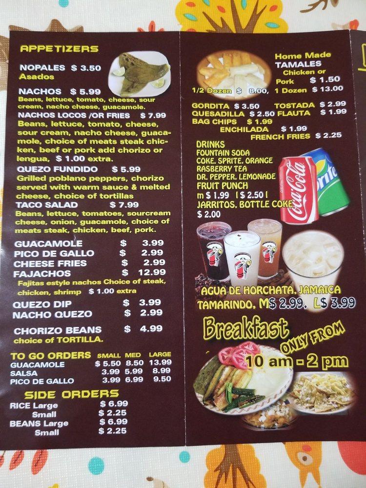 Menu at Don Andres #3 restaurant, Munster