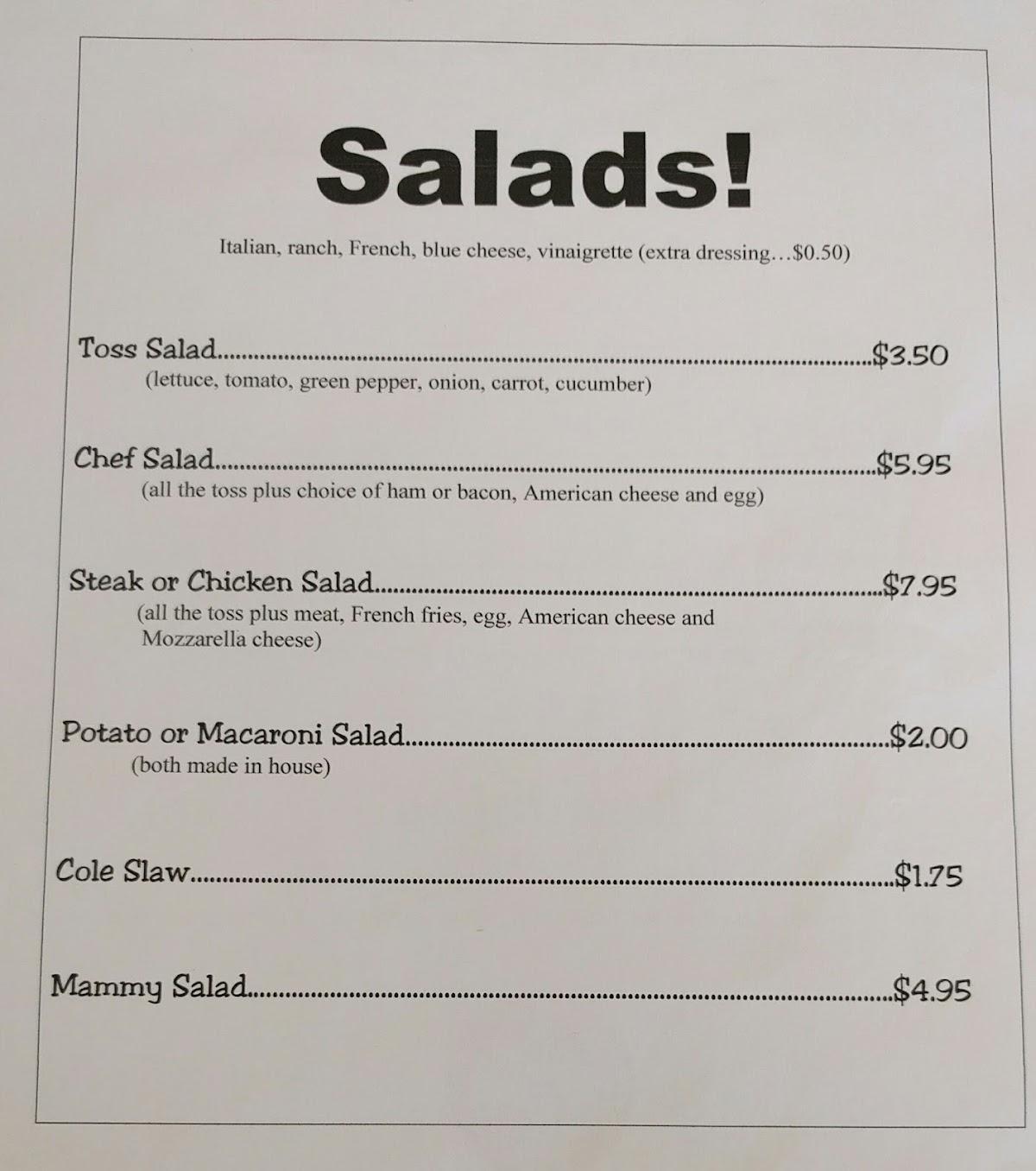 Menu at Donges Drive-In and Motel restaurant, Meyersdale