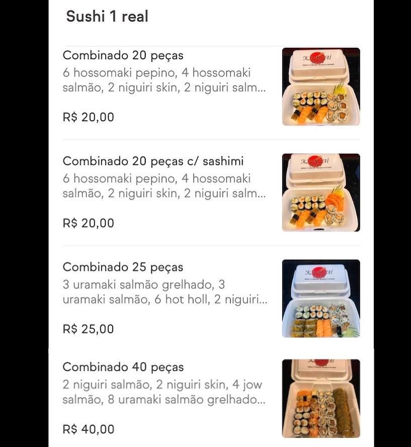 Menu at Kampai Sushi restaurant, Osasco, Rua Acucena 759