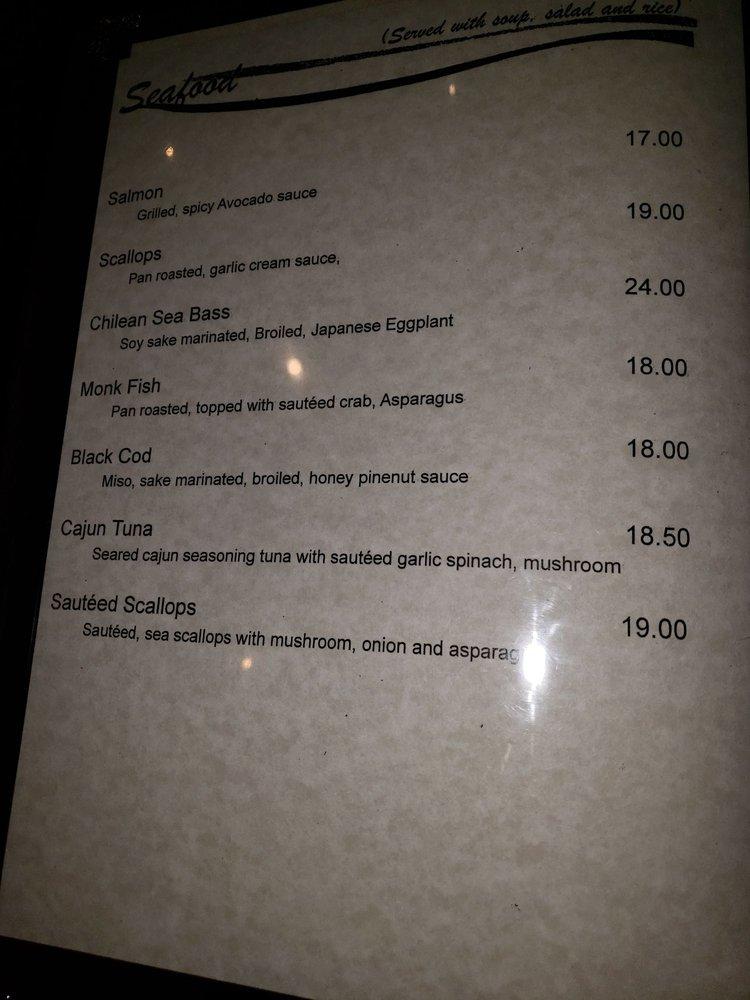 Carta de O2 Sushi Restaurant, Simi Valley