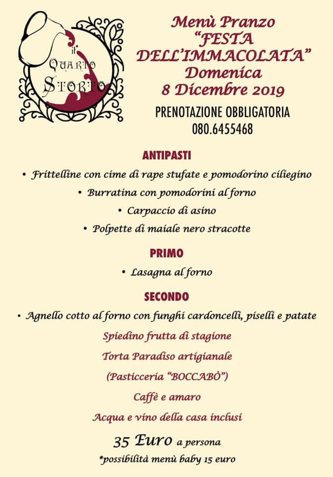 Menu at Il Quarto Storto - Trattoria restaurant, Bitonto