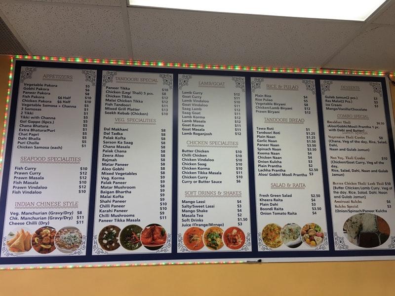 Menu at Saini Sweets Restaurant, Surrey