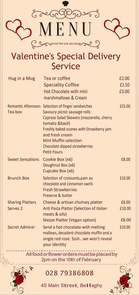 Menu at Homeplace Cafe, Bellaghy