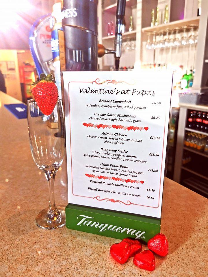 Menu at Papa Browns pub & bar, Carrickfergus