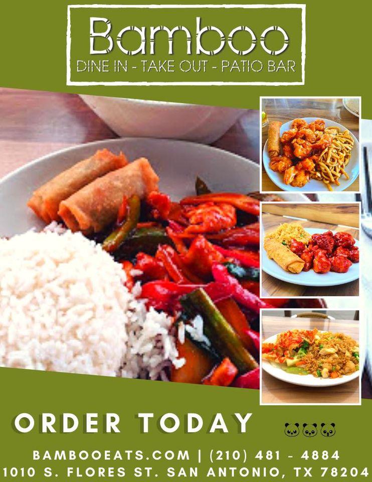 Menu at Bamboo restaurant, San Antonio, S Flores St Suite 111