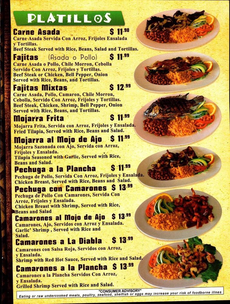 Menu at El Ranchito restaurant, Columbus, Brown Rd