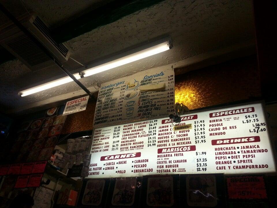 Menu at Taqueria El Atacor #4 restaurant, Santa Fe Springs