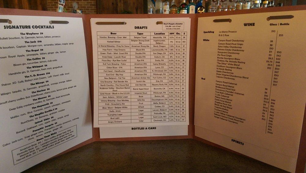 Menu at The Foundry Table & Tap pub & bar, Pittsburgh
