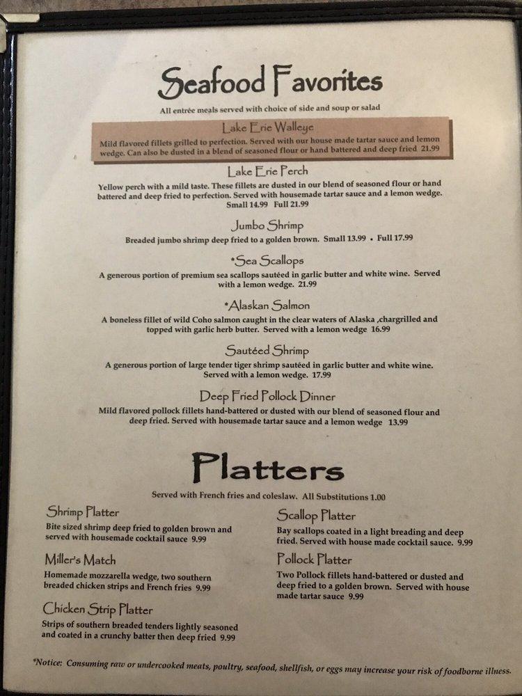 Menu at The Oregon Inn steakhouse, Oregon