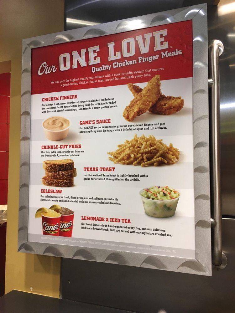 Menu at Raising Cane's Chicken Fingers fast food, Oklahoma City, W ...