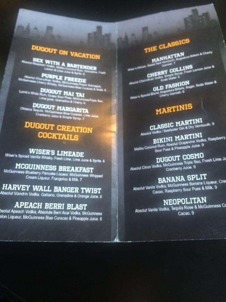 Menu at The Dugout Sports Lounge pub & bar, Windsor