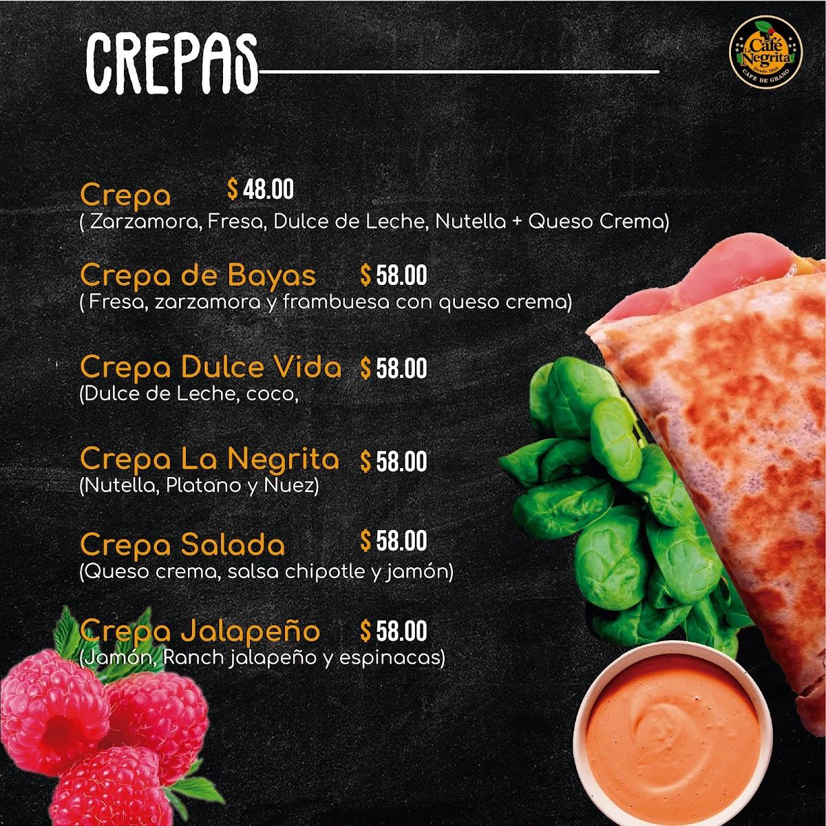 Menu at Café La Negrita- Nuevo Mxli., Mexicali, Blvd. Lázaro Cárdenas ...