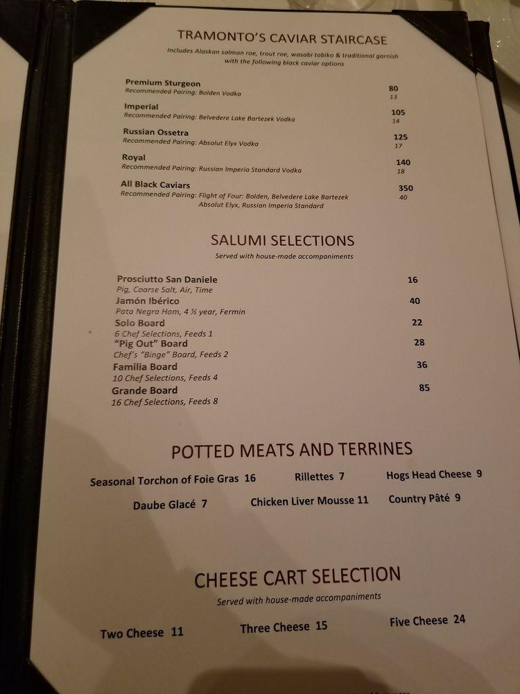 Menu at Restaurant R'evolution, New Orleans