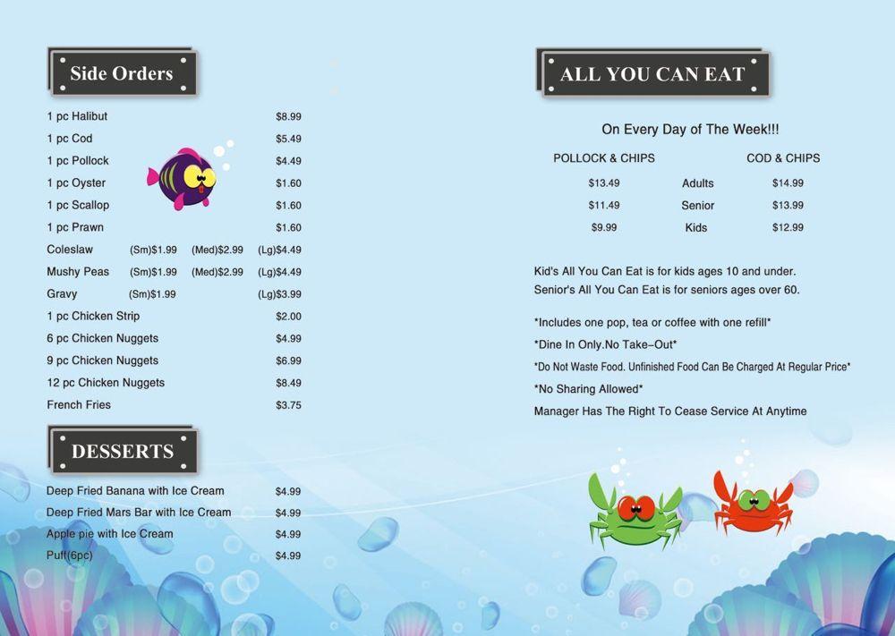 Menu at Austin Fish And Chips restaurant, Chilliwack