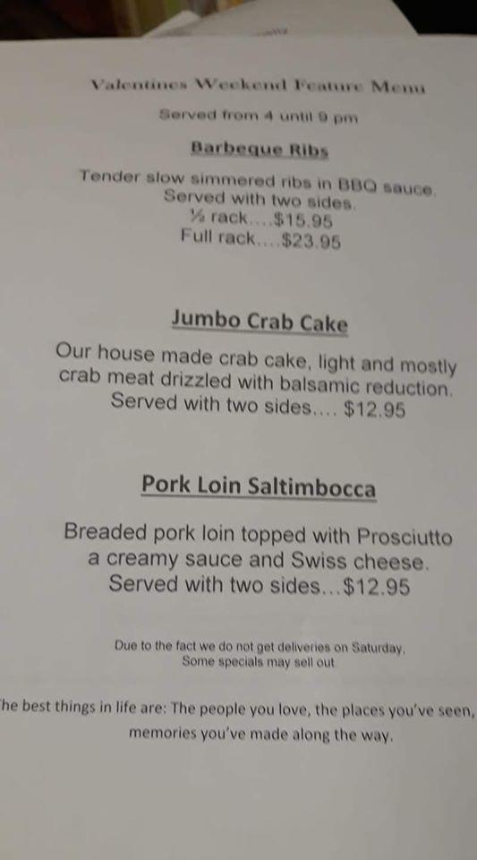 Menu at Bellisario Pizza pizzeria, McCandless