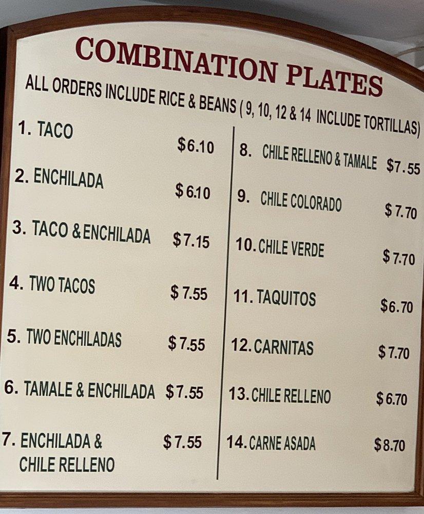 Menu at Campos Famous Burritos restaurant, Simi Valley