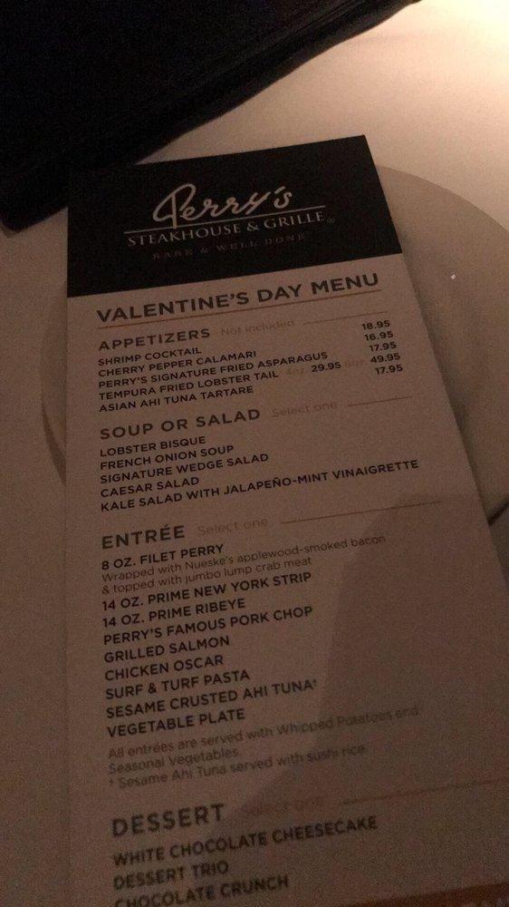 Menu at Perry's Steakhouse & Grille - Downtown Austin, Austin, 114 W 7th St