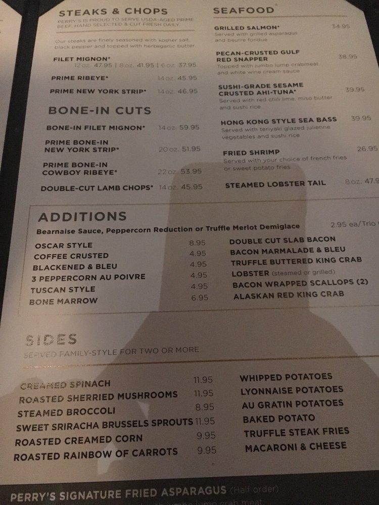 Menu at Perry’s Steakhouse & Grille, Frisco