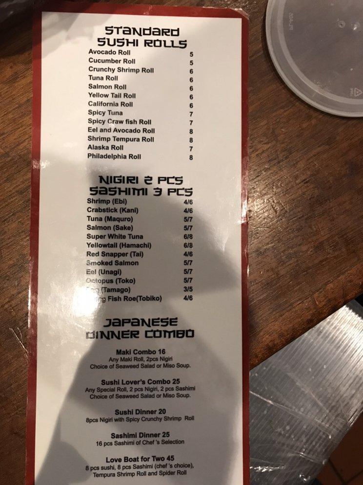 Menu at A.W.Lin's Asian Cuisine at downtown restaurant, Little Rock ...