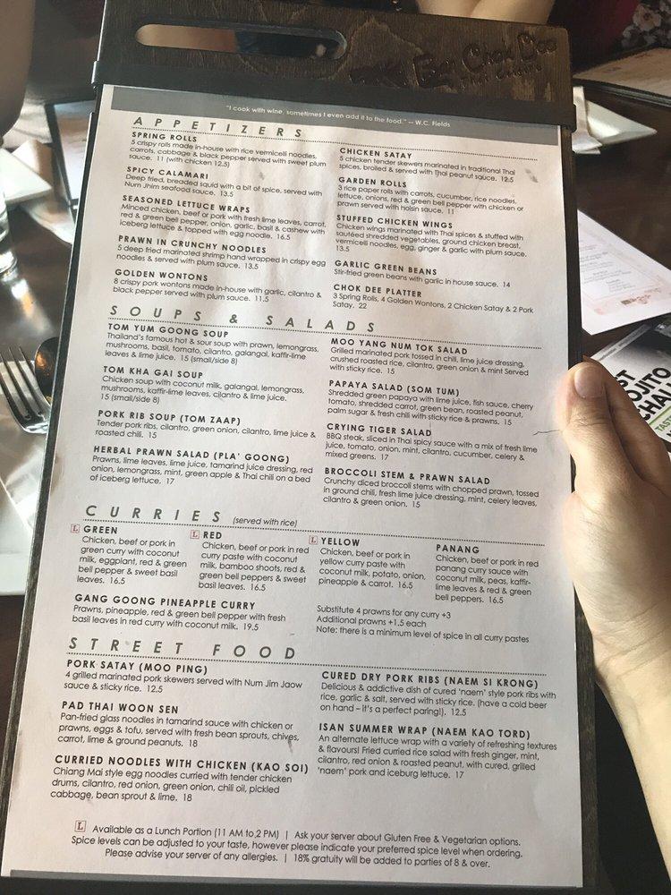 Menu at Ban Chok Dee Thai Cuisine-Langley restaurant, Langley Township ...