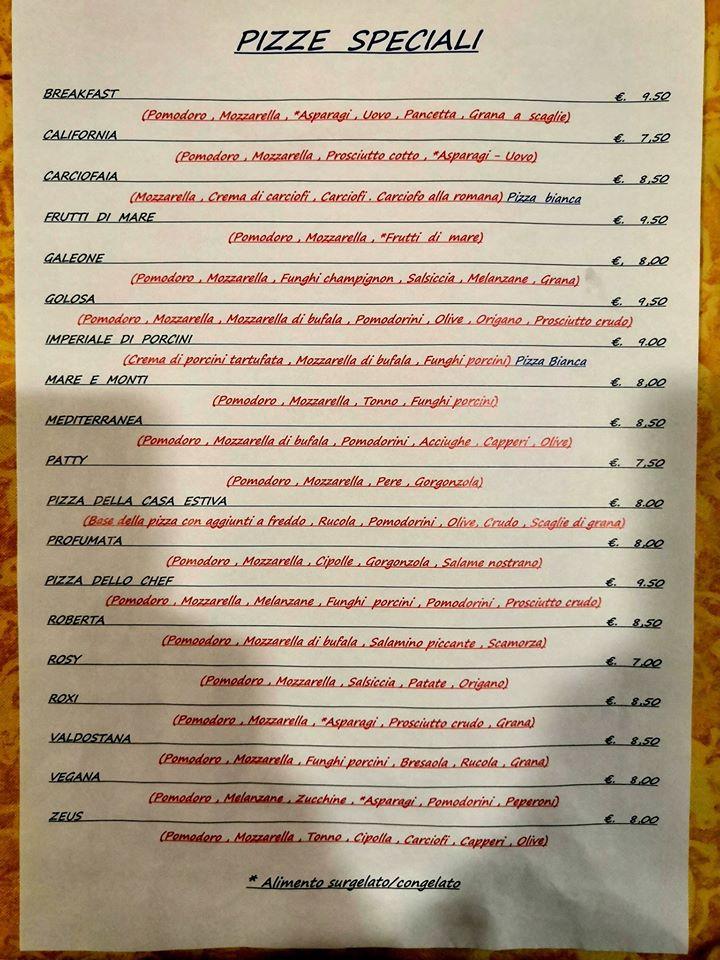 Menu at Ristorante Pizzeria Mora Borsatti, Ponte San Pietro
