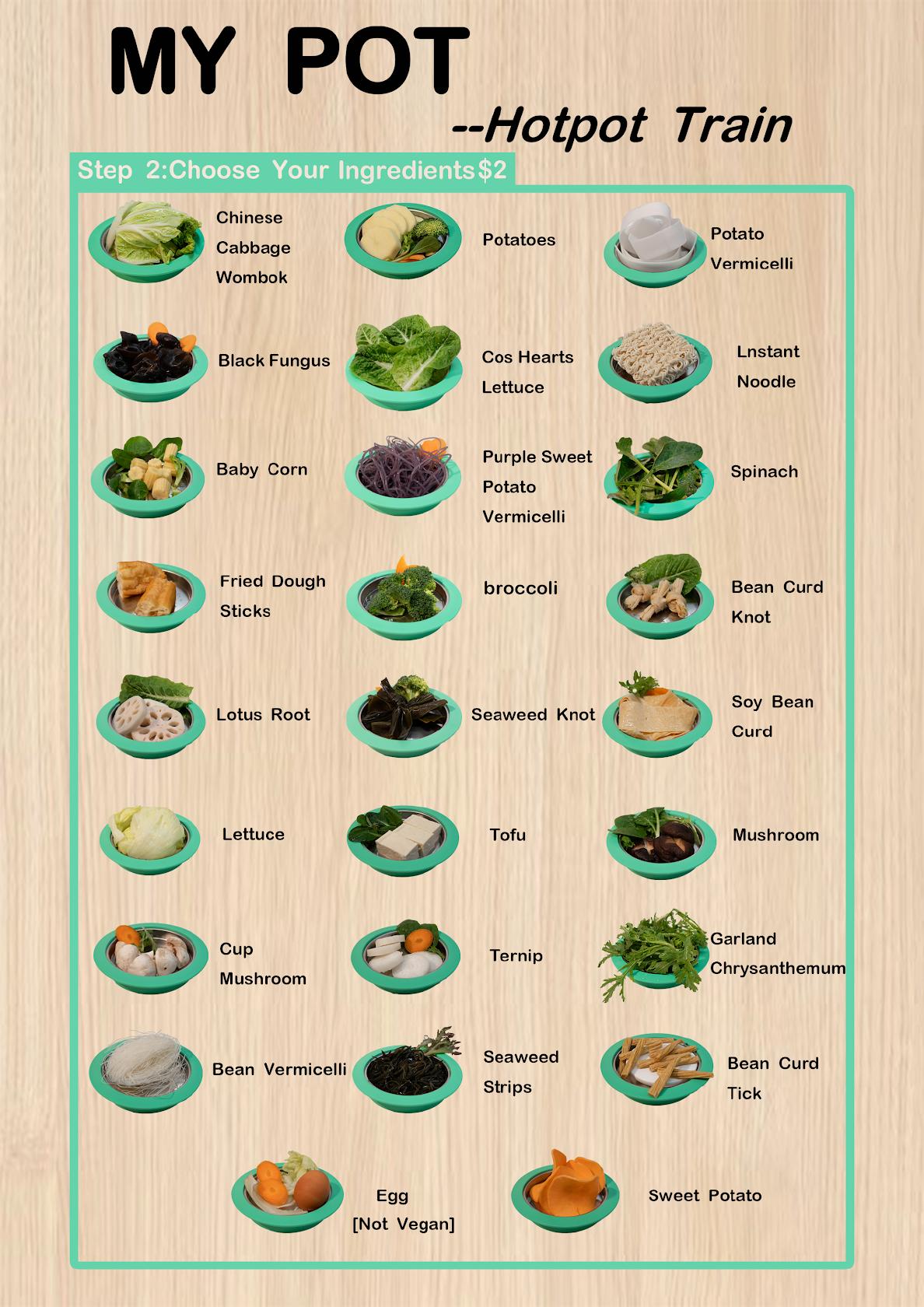 Menu at MyPot restaurant, Hobart