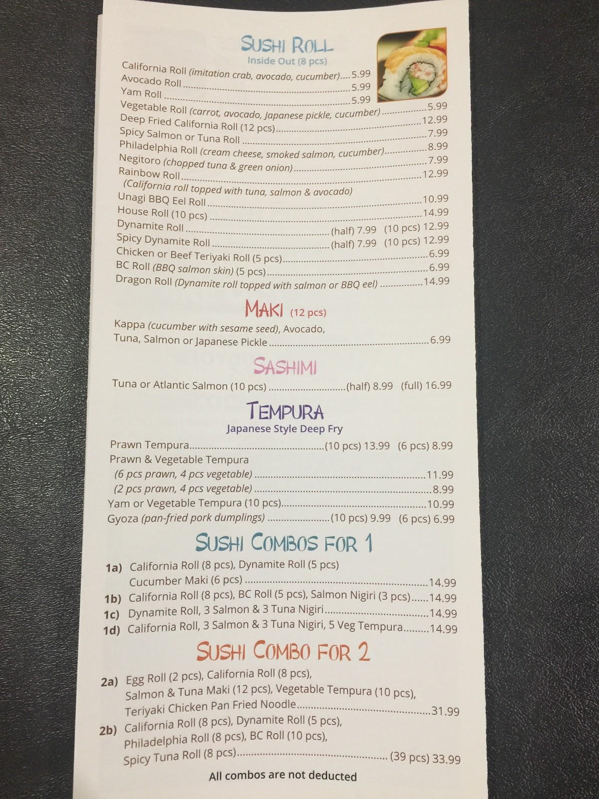 Menu at O'Delights restaurant, Osoyoos