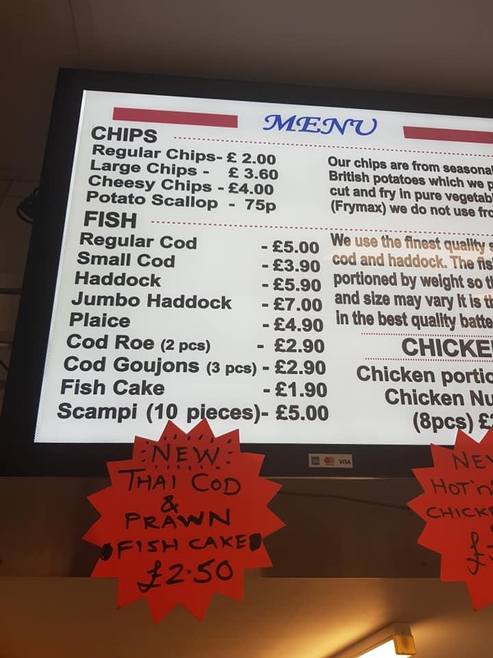 Menu at Cor Blimey restaurant, Bourton-on-the-Water