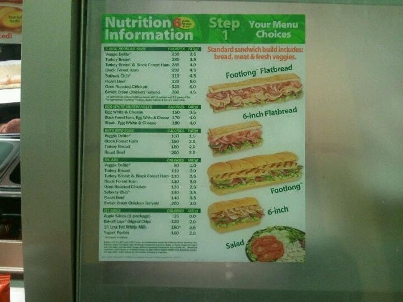 Menu at Subway fast food, Pittsfield, 8 Somerset Ave
