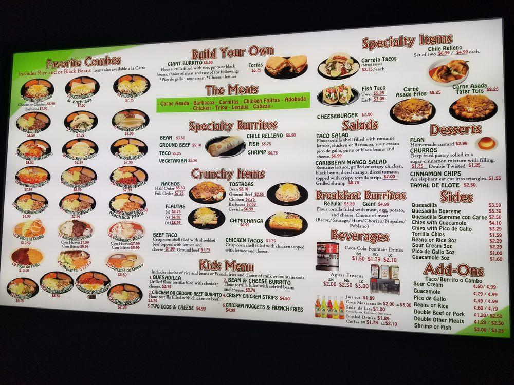Menu at Tecos Fresh Mexican Food fast food, Portland