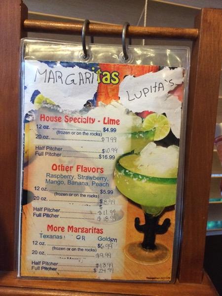 Menu at Lupitas Mexican Restaurant, Oberlin