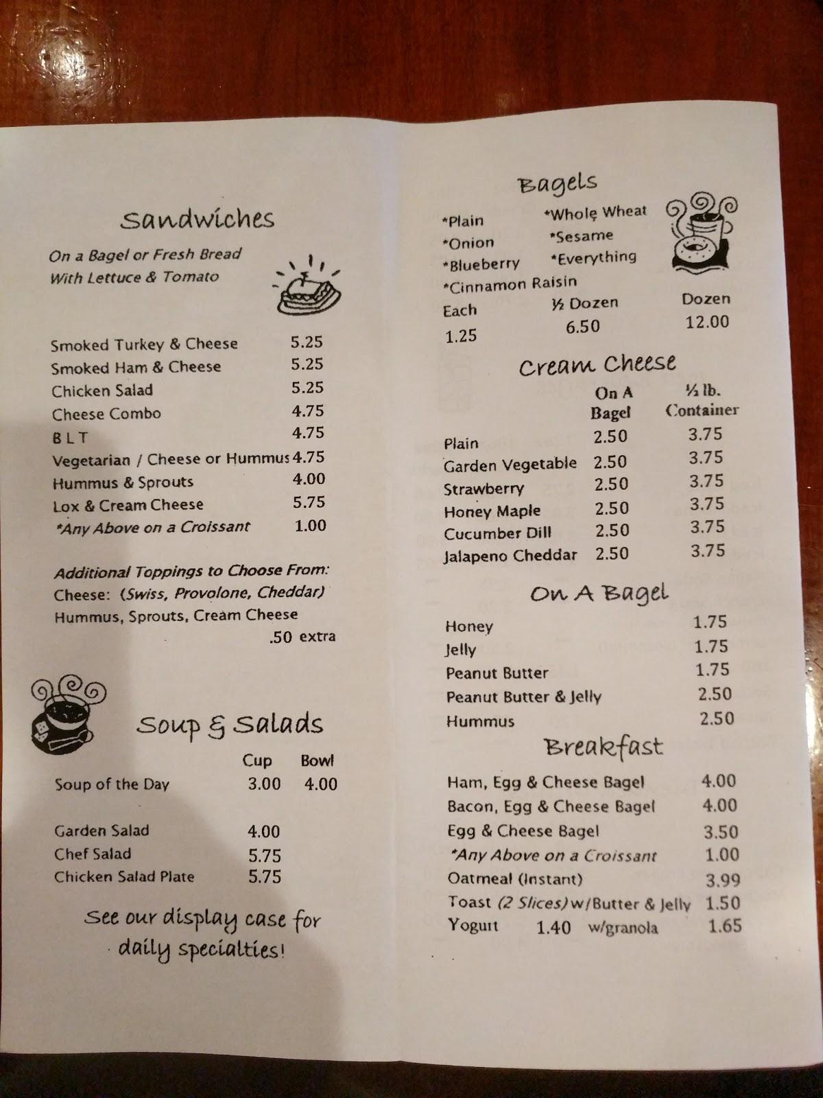 Menu at Michelle's Cafe, Clarion