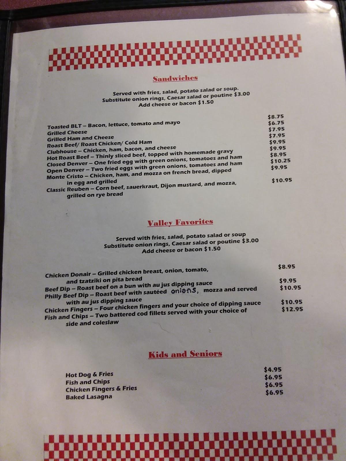 Menu at Phoenix Spirit Cafe, Bella Coola