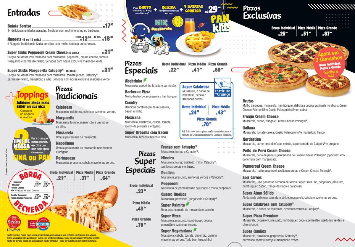 Menu at Super Pizza Pan Mooca restaurant, São Paulo, R. do Oratório