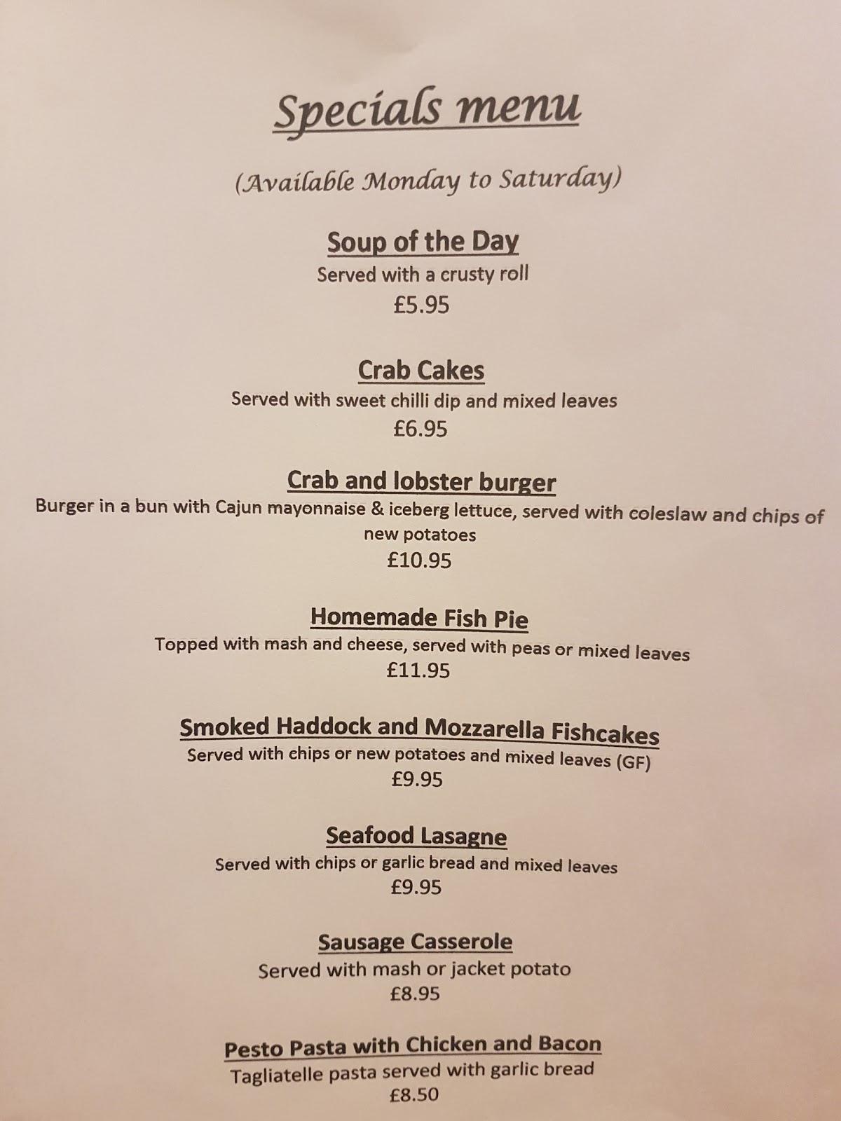 Menu at The Elburton Inn pub & bar, Plymouth