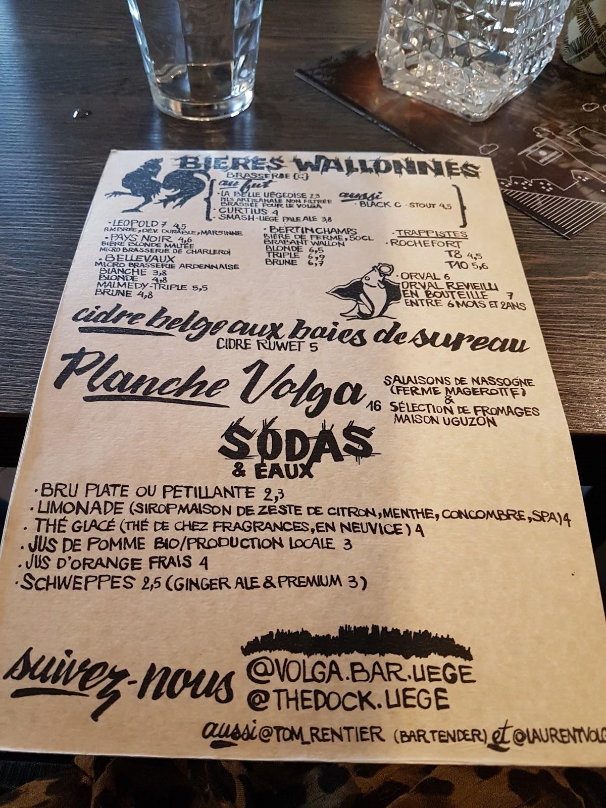 Speisekarte von Volga bar d’atmosphère, Luttich