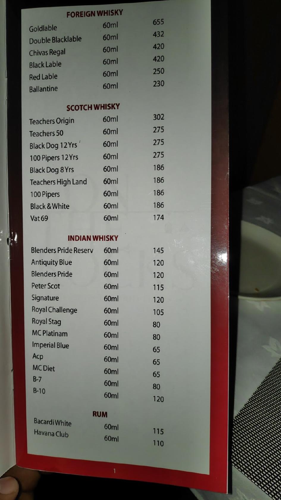 Menu at Masala Restaurant & Bar, Karimnagar