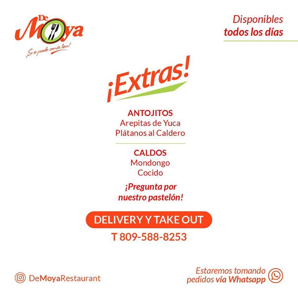 Menu at De Moya restaurant, San Francisco de Macoris