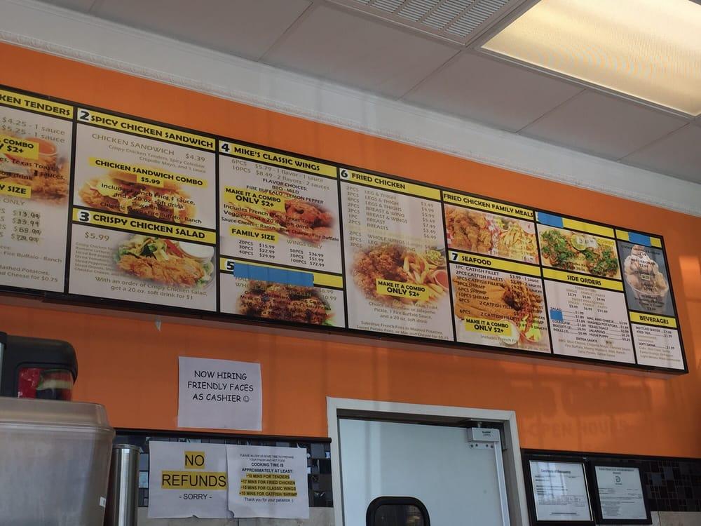 Menu at Mike's Chicken restaurant, Dallas, Maple Ave #2403