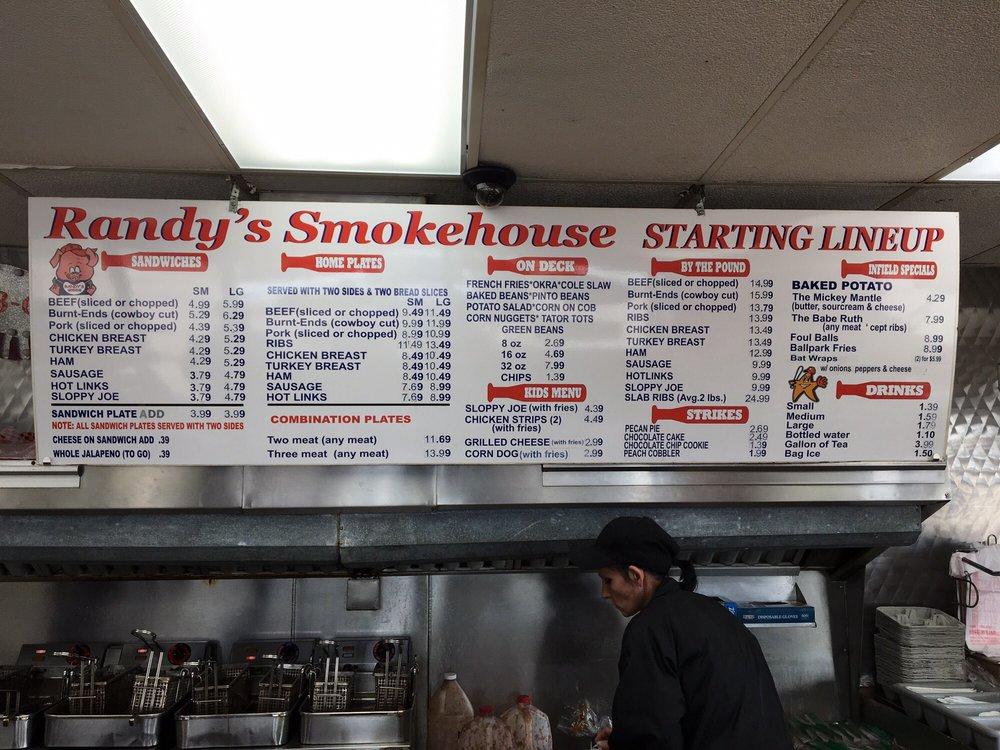 Menu at Randy's Smokehouse & BBQ, New Boston