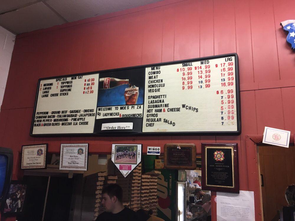 Menu at Moe's Pizza pizzeria, White Oak
