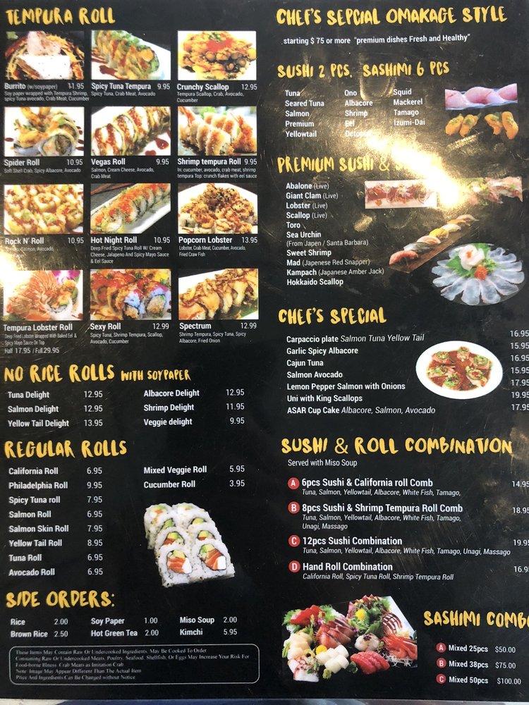 Menu at Sushi Times restaurant, Riverside